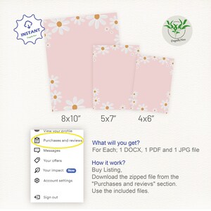 Editable Blank Daisy Template, Daisy Custom Sign, Daisy Invitation ...