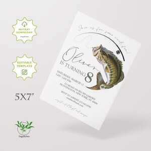 Editable Fishing Birthday Invitation Template, Fishing Birthday Invite ...
