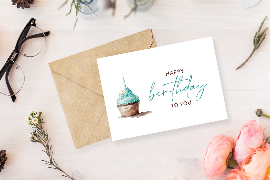 Happy Birthday Card, Digital Instant Download Printable Birthday Card ...