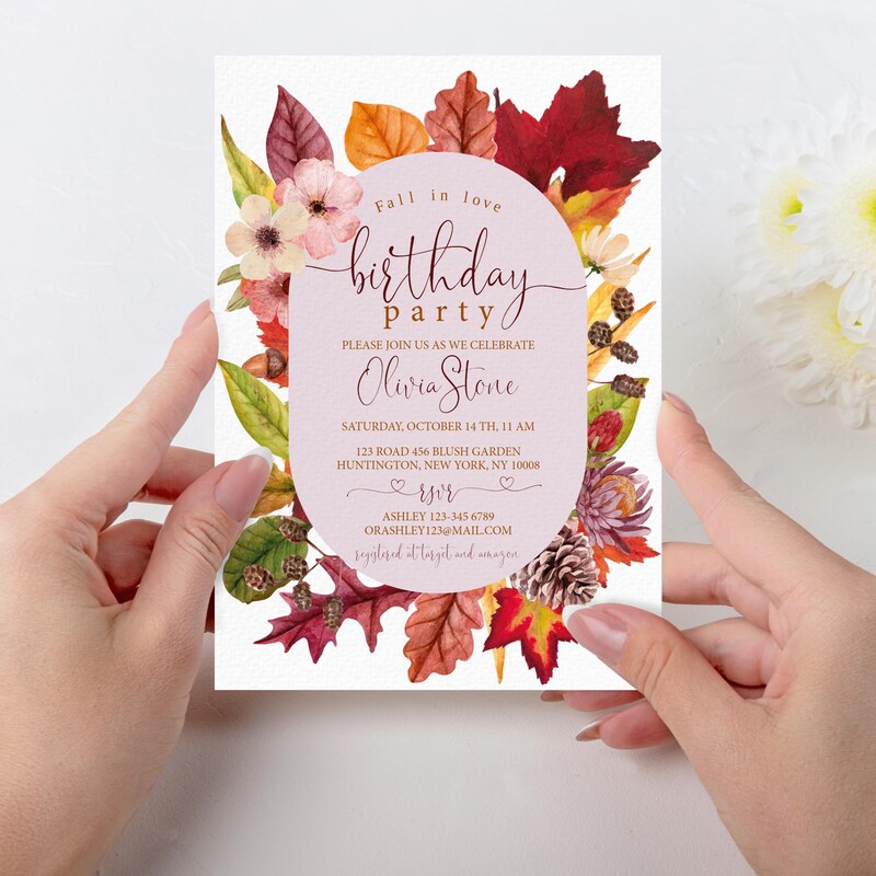 Fall Theme Birthday Invitation - Etsy Canada