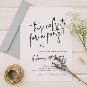 This Calls for a Party Editable Invitation Template, Let's Celebrate ...