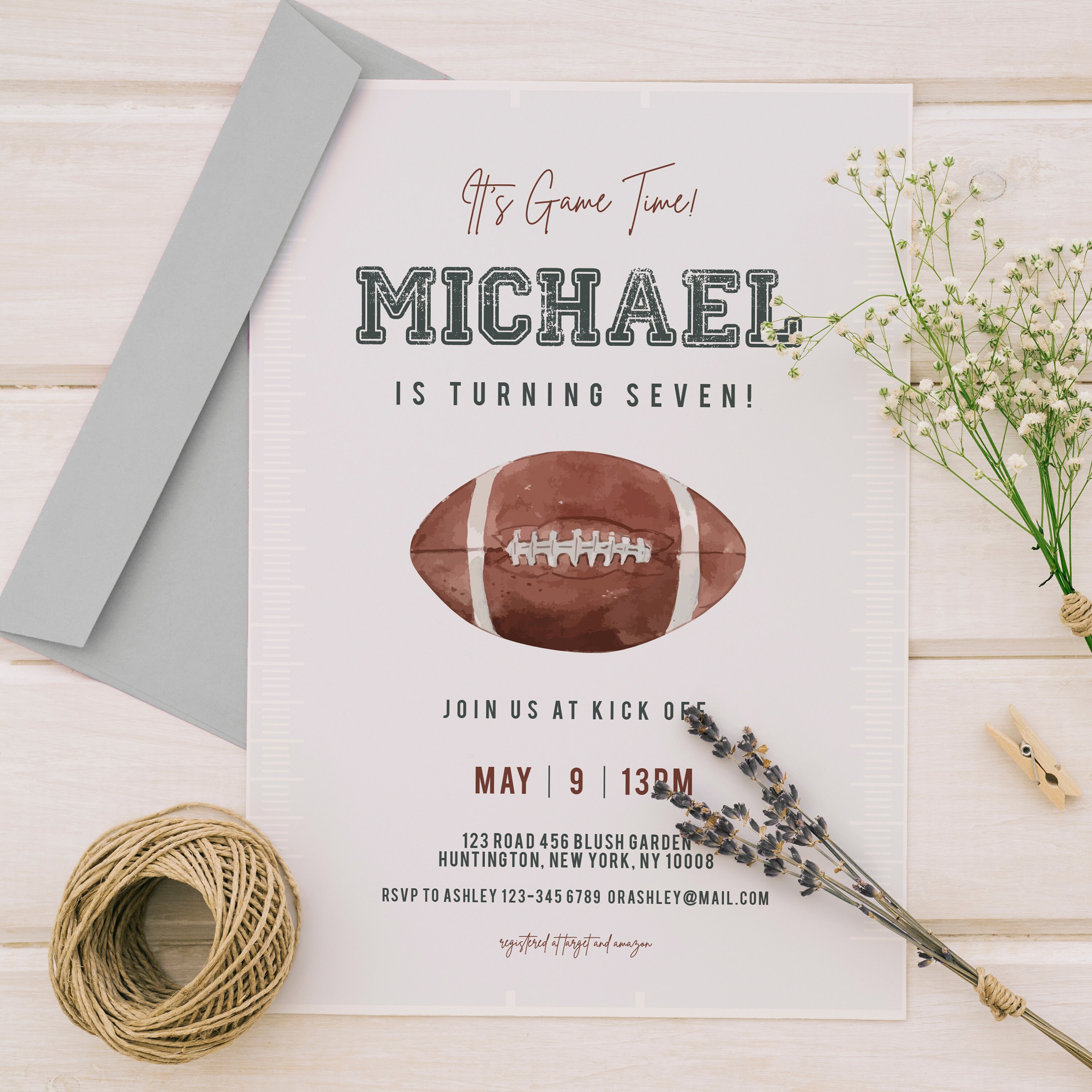 Football Birthday Invitation Template Football Party - Etsy