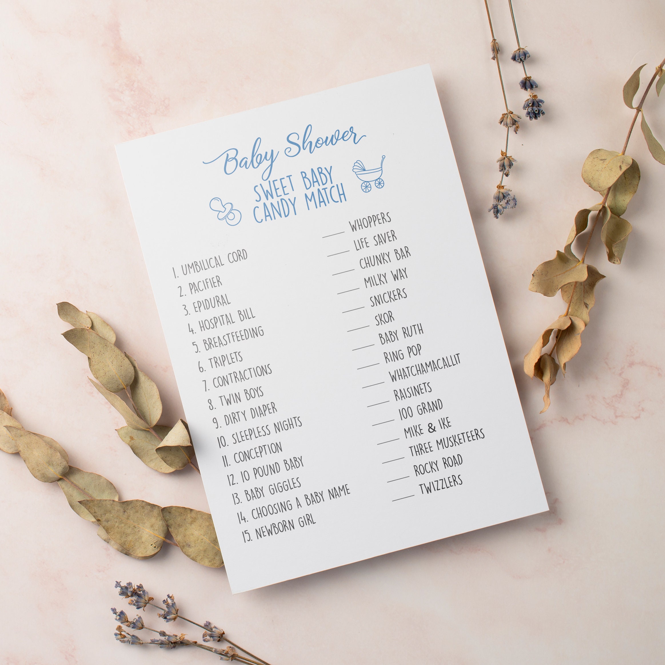 Baby Shower Sweet Baby Candy Match, Pregnancy Candy Match, Girl, Boy ...