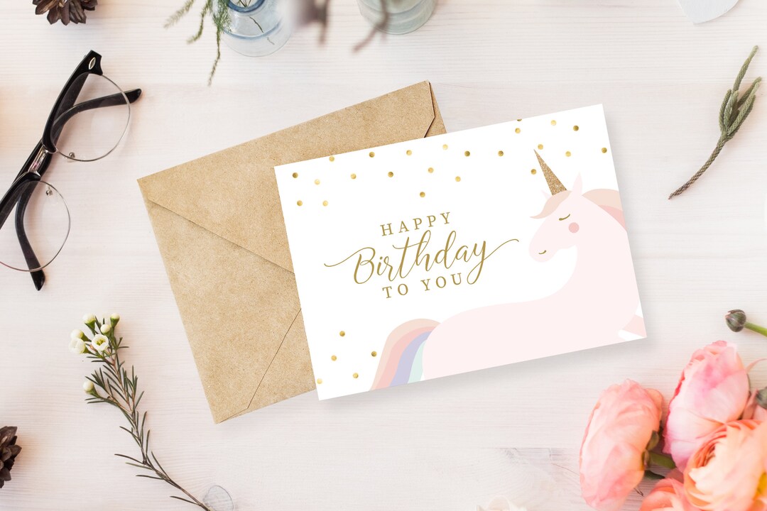 Happy Birthday Card, Digital Download Printable Birthday Card Featuring ...