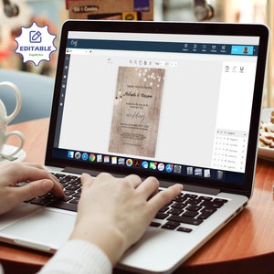 Rustic Wedding Invitation Template , Rustic Wood and Mason Lights ...