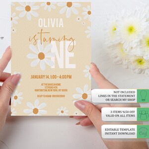 Editable Blank Daisy Template, Daisy Custom Sign, Daisy Invitation ...