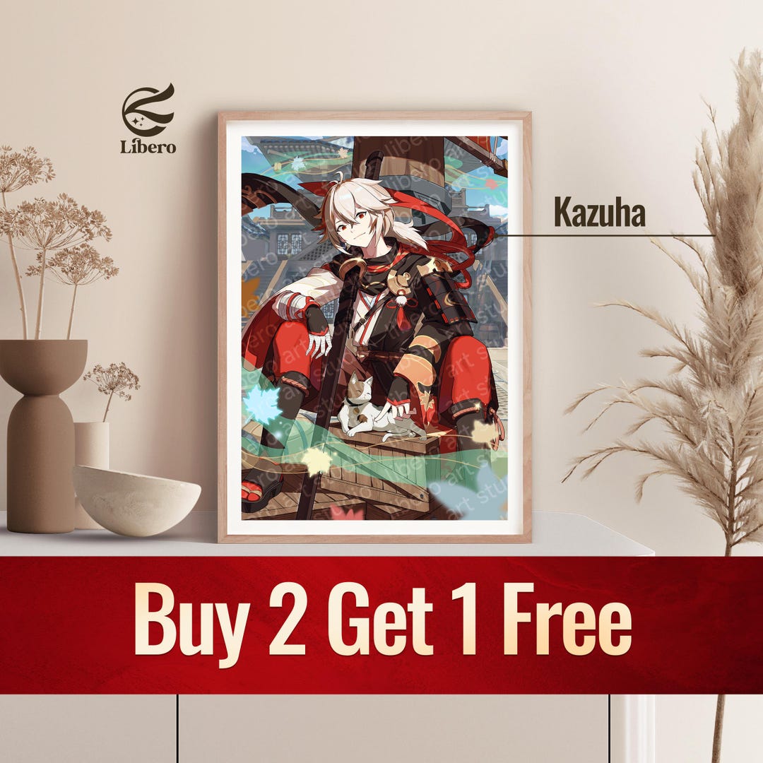 Kazuha Poster | Genshin Impact Poster | Fan Art Print | Anime Poster ...