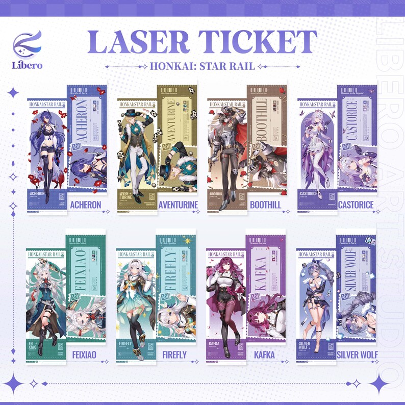 Honkai: Star Rail Souvenir Laser Ticket | Cyrene Double-sided Bookmark ...