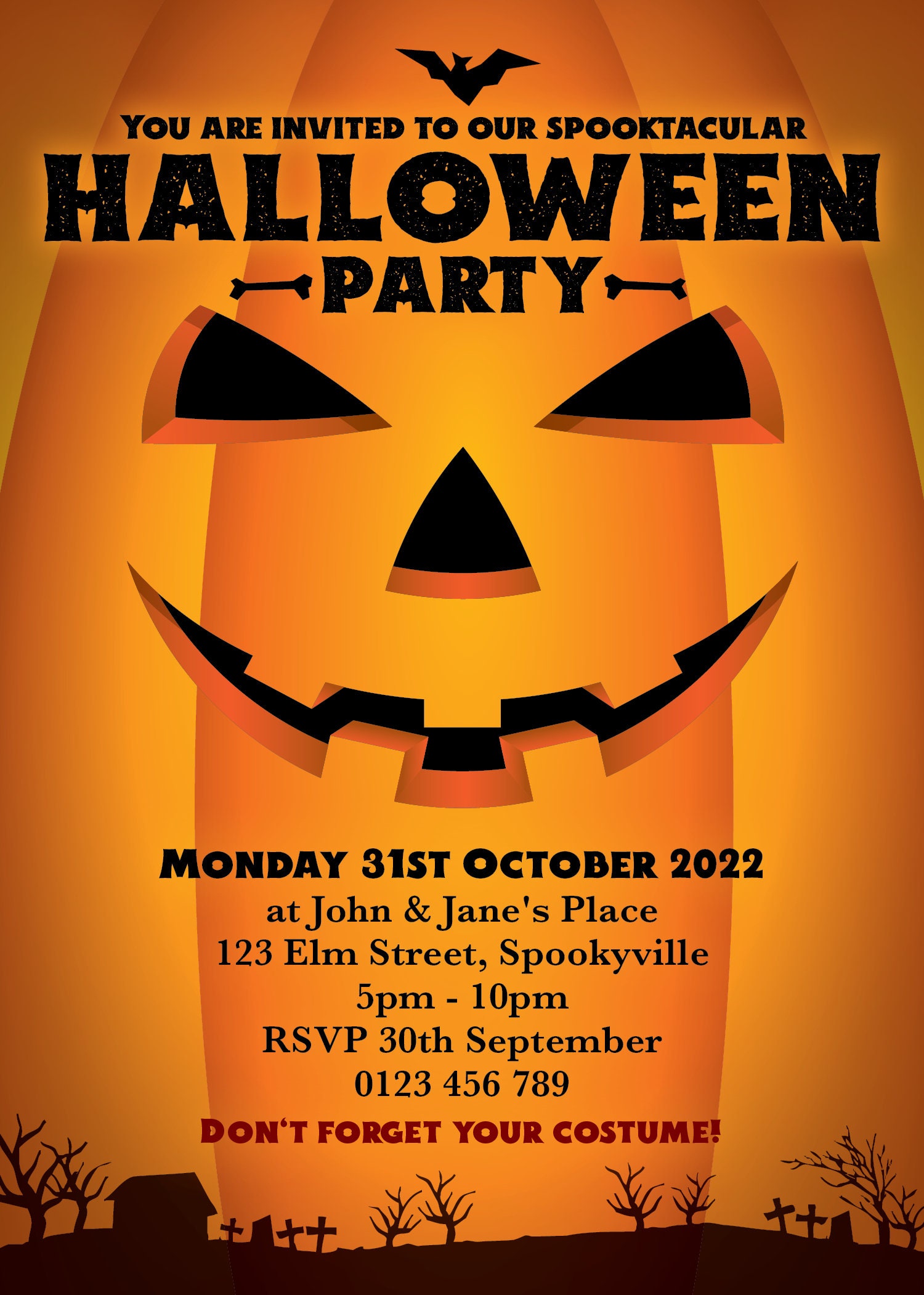 Halloween Party Invitation - Etsy