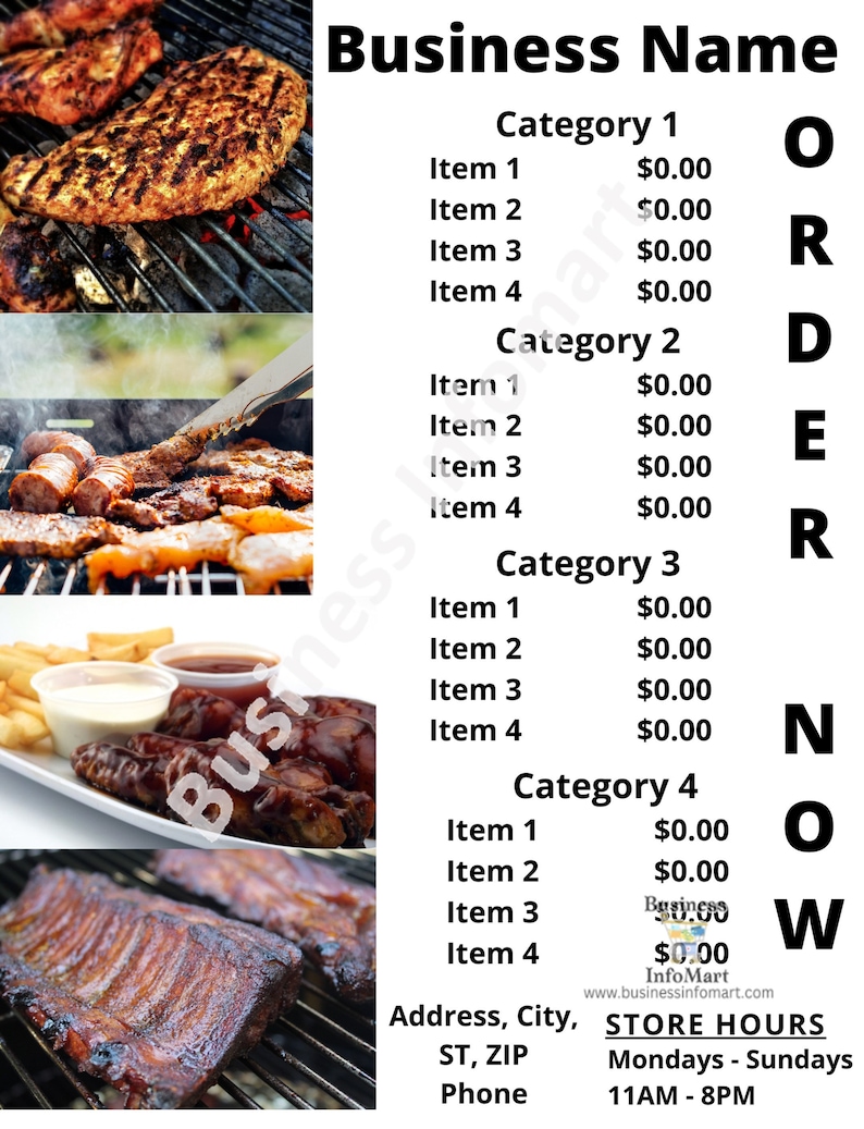 BBQ Menu Template Bundle - Etsy