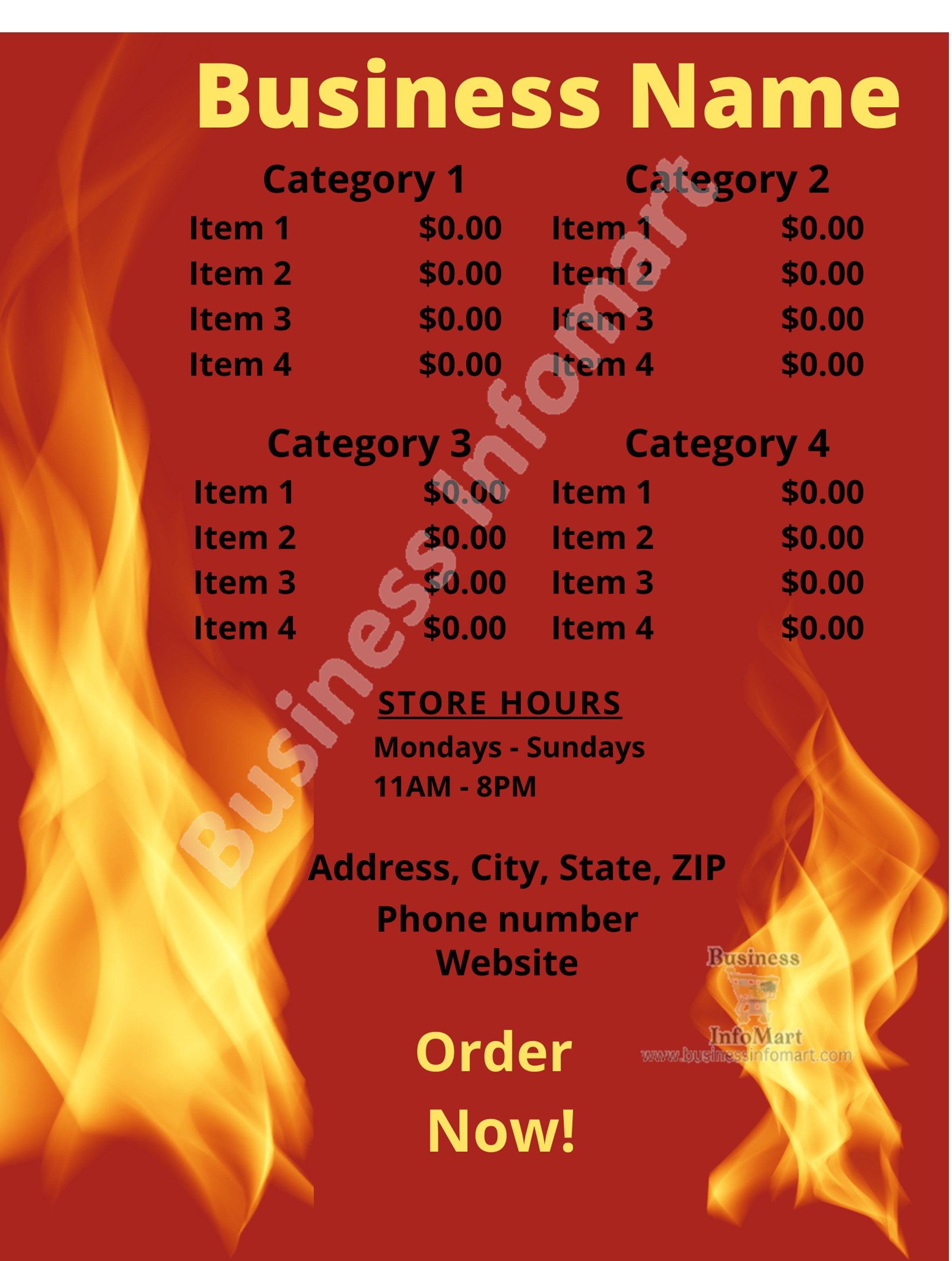 Bbq Menu Template Bundle Etsy 0635