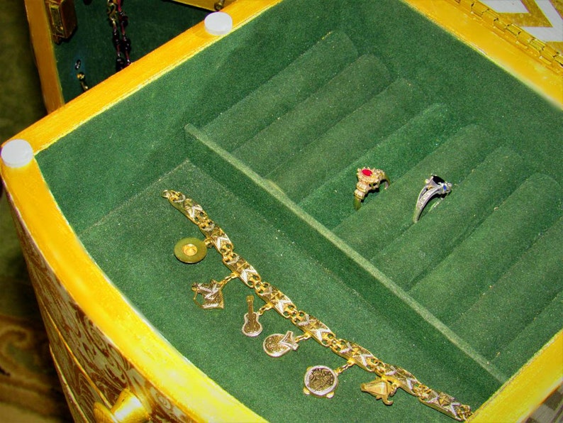 Jewelry Cabinet With Necklace Hooks. Painted Refurbished Jewelry ...