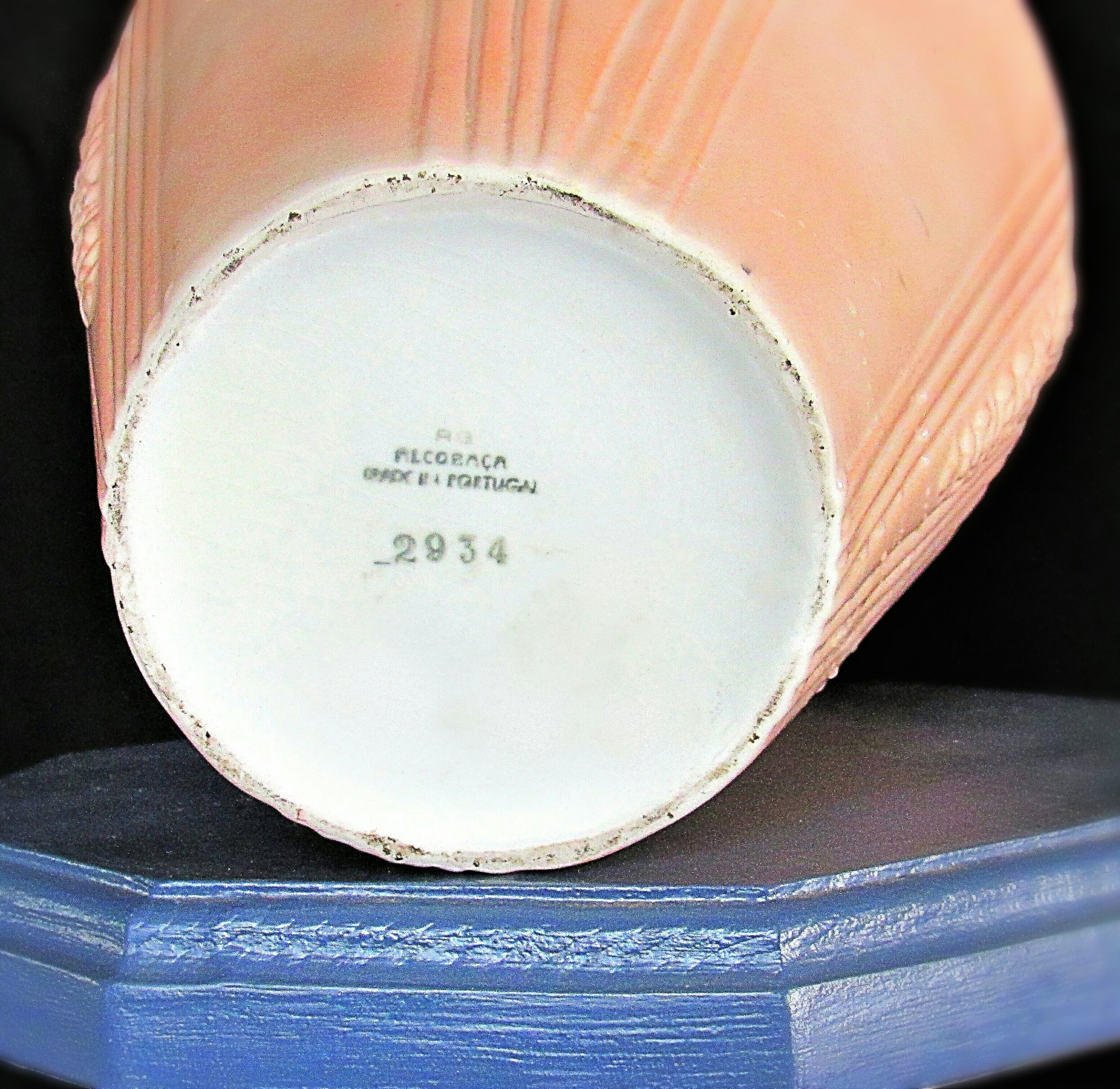 Large Pink Terra Cotta Art Deco Vase by Alcobaca,portugal. Tapering ...