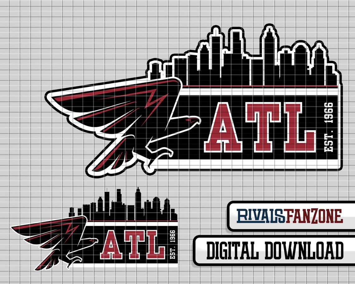 ATL Football Team SVG, Atlanta Skyline, Vector Cut File (digital ...