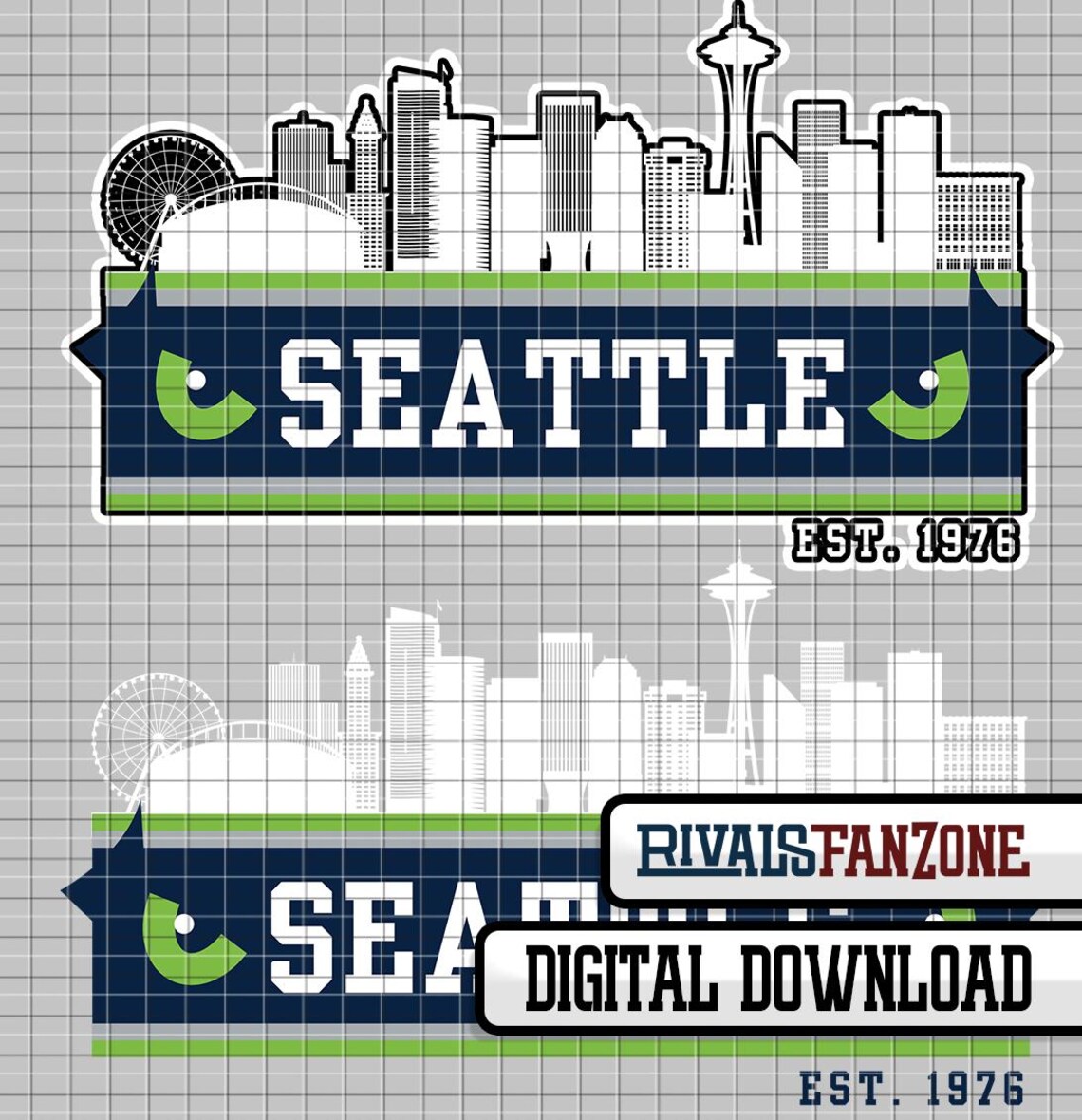 Seattle Football (svg, Ai, Png), SEA Template (digital Download) - Etsy