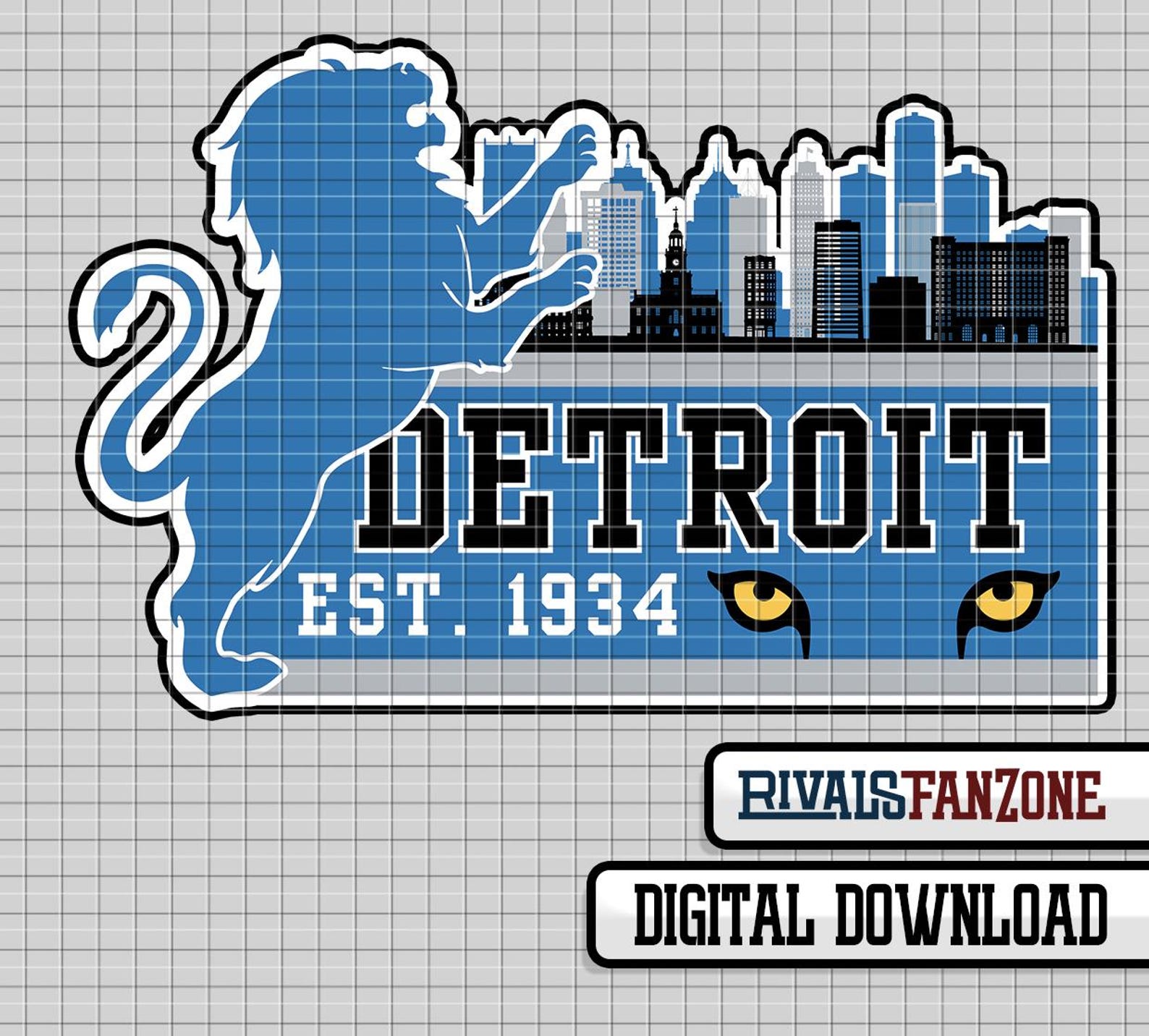 Detroit Football SVG, Michigan Template, Cut File (digital Download) - Etsy