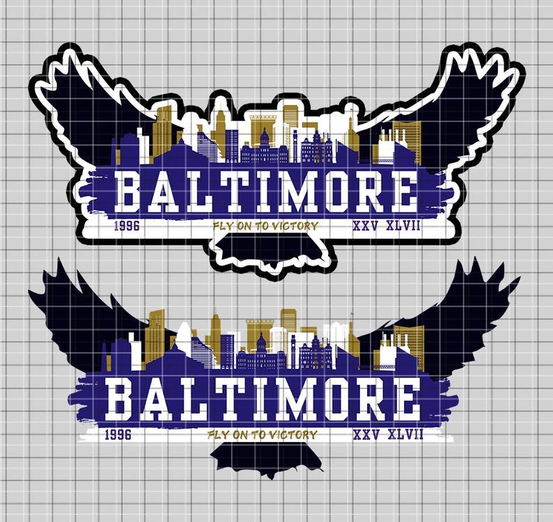 Baltimore Football SVG, Maryland Template, Cut Files (digital Download ...