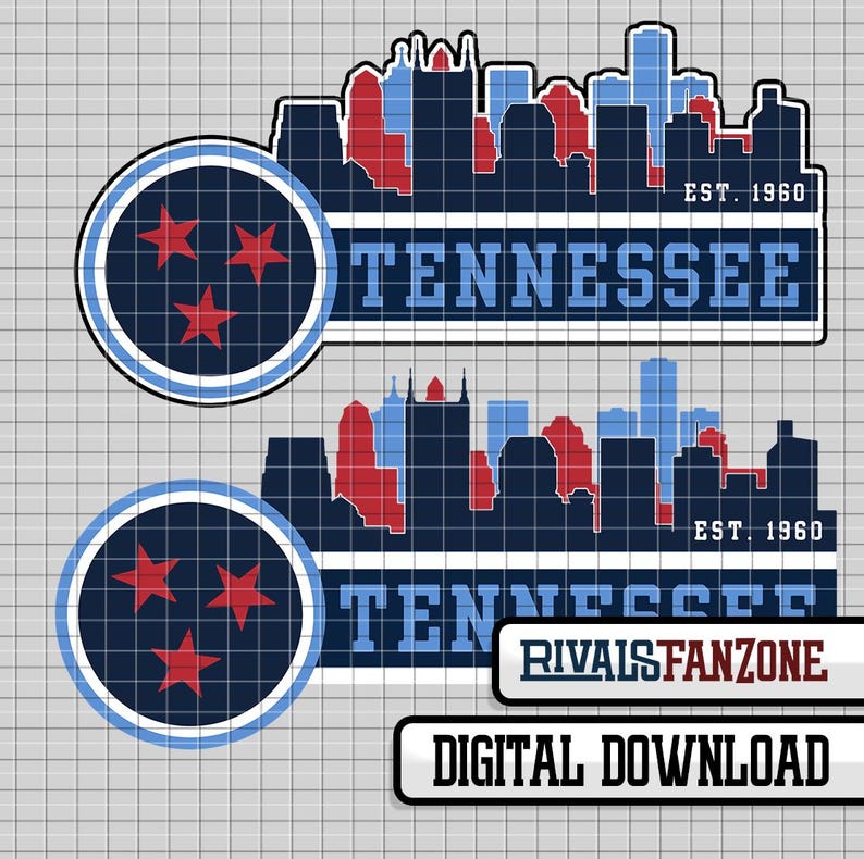 Tennessee Football SVG, Nashville Skyline, Cut Files (digital Download ...