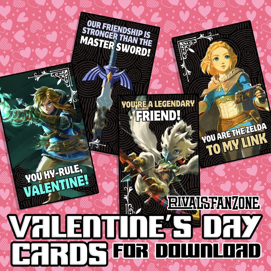 Valentine's Day Video Game Cards, Digital File, Instant Download, Kid's ...