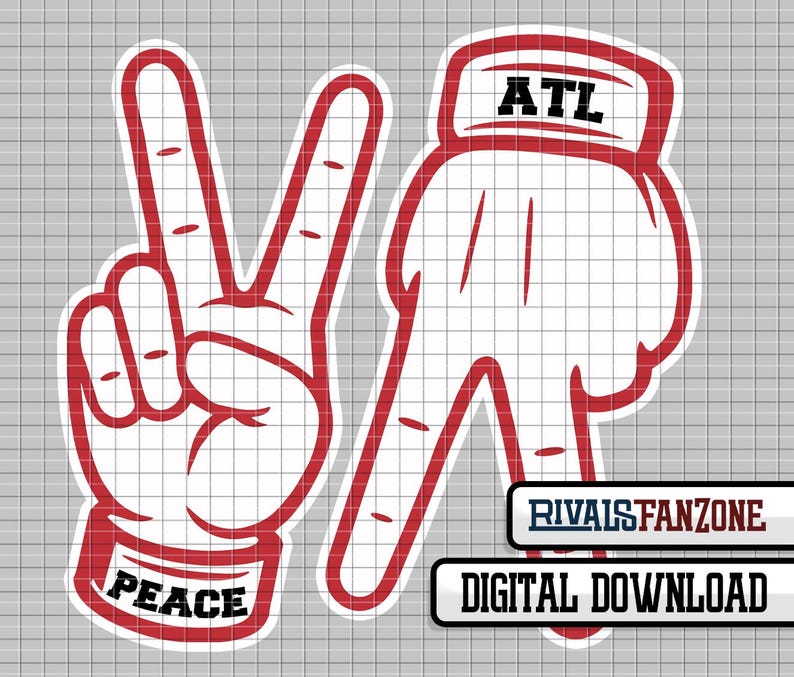 Atlanta Peace Gloves .svg / .png /.ai Digital File, ATL Baseball Vector ...
