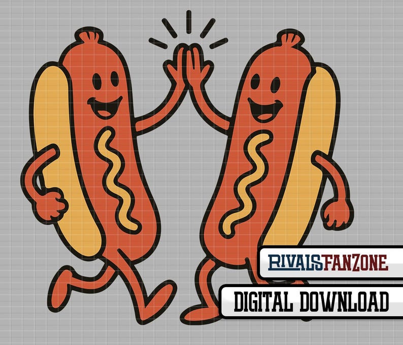 High Fiving Hot Dogs .svg / .png /.ai Digital File, 4th of July ...