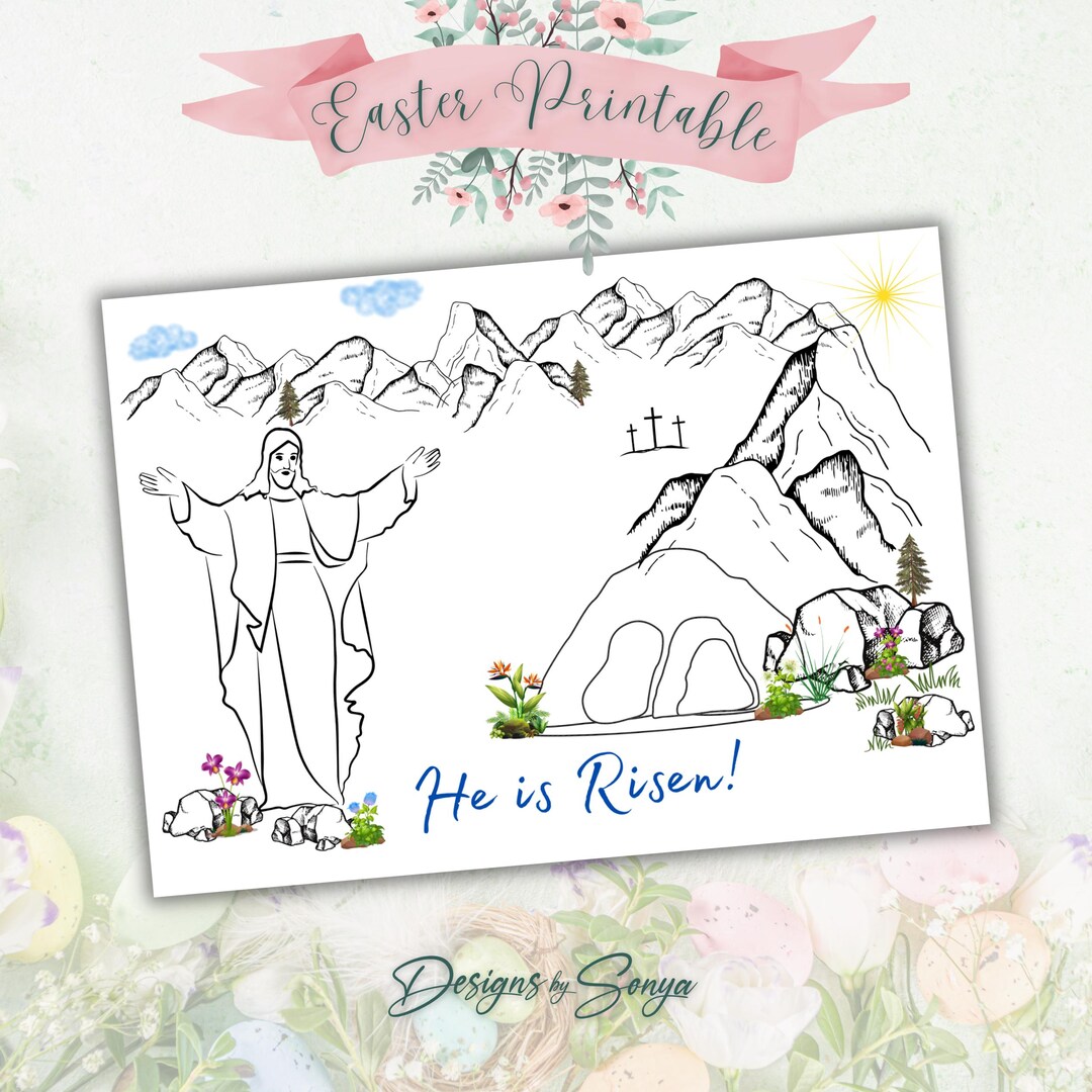 Happy Easter Printable – 5x7 Folded Christian Greeting Card, He is ...