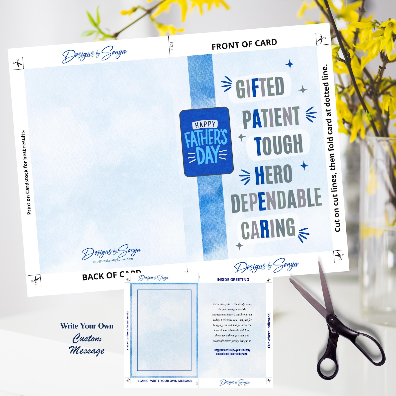 Father’s Day Card Printable | Instant Download 5x7 A7 | Gift for Dad ...