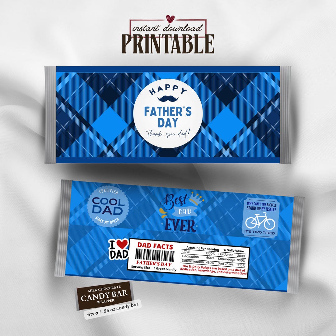 Father’s Day Candy Bar Wrapper Printable | Cool Dad Gift | Instant ...
