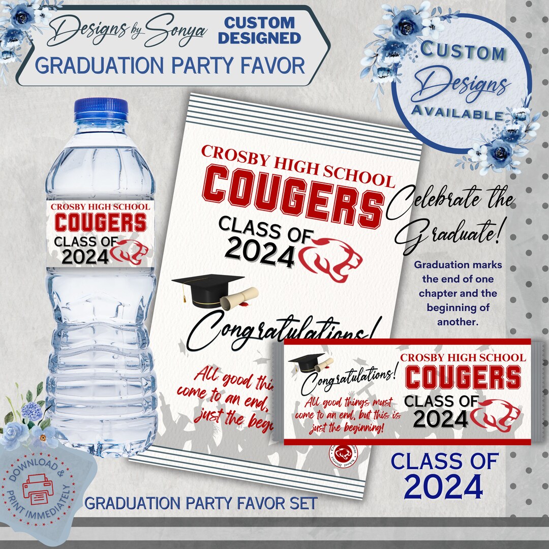 Limited Edition Graduation Party Favor Set CROSBY High School Class of ...