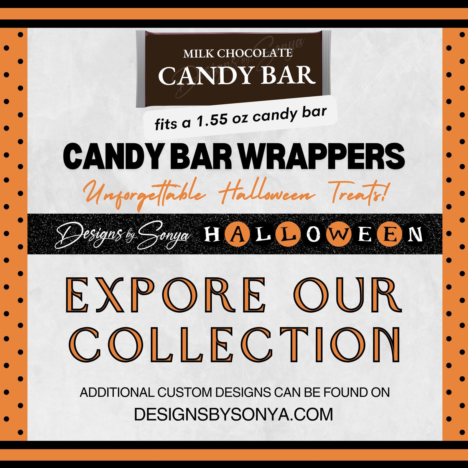 Printable Halloween Candy Bar Wrapper – Bold Black & White Stripe W ...
