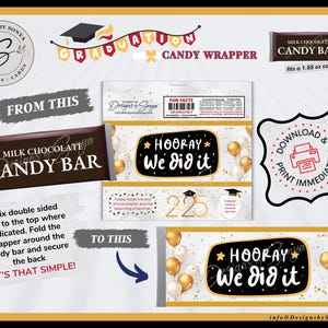 Printable Graduation Candy Wrapper | Custom Graduation Treats | DIY ...