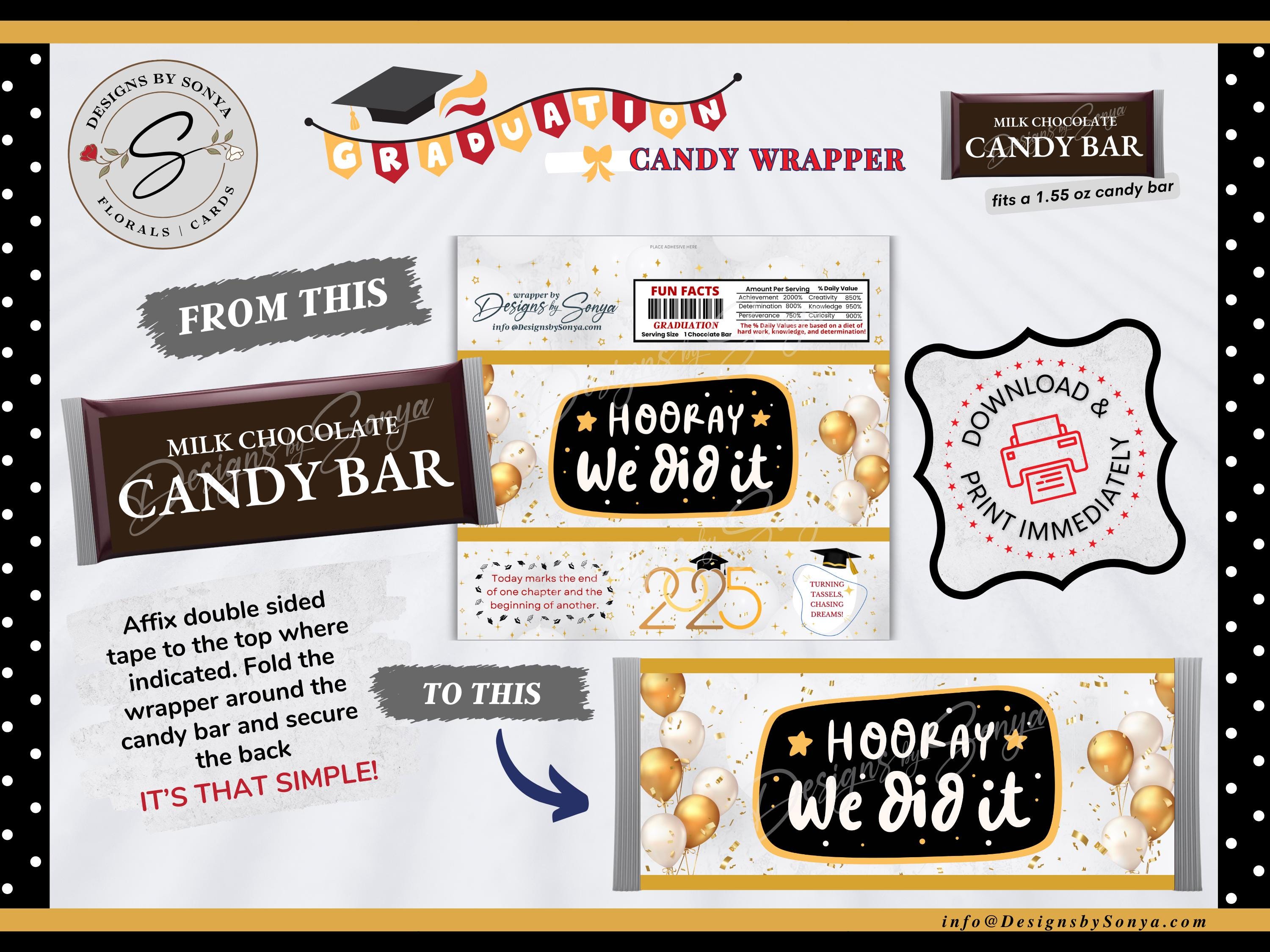 Printable Graduation Candy Wrapper | Custom Graduation Treats | DIY ...