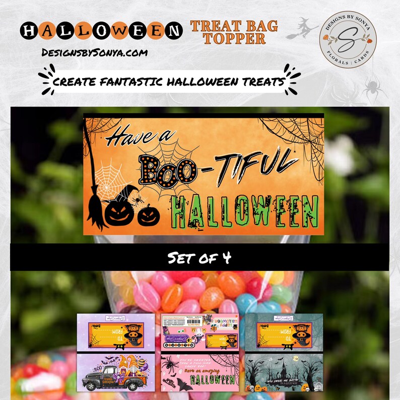 Halloween Treat Bag Toppers Printable – Set of 4 | Boo-tiful & Fun ...