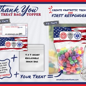Thank You First Responders Treat Bag Topper Printable Instant Download ...