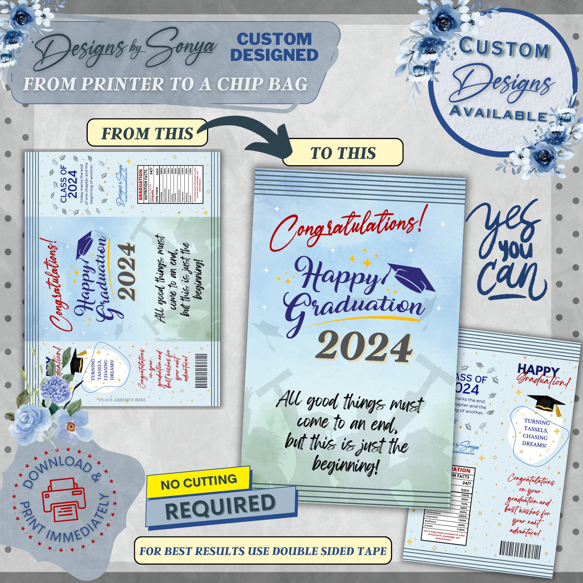 Limited Edition Graduation Chip Bag Party Favor Crosby High School ...