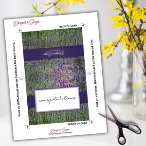 Printable A2 Congratulations Graduation Card | Lavender | Instant ...