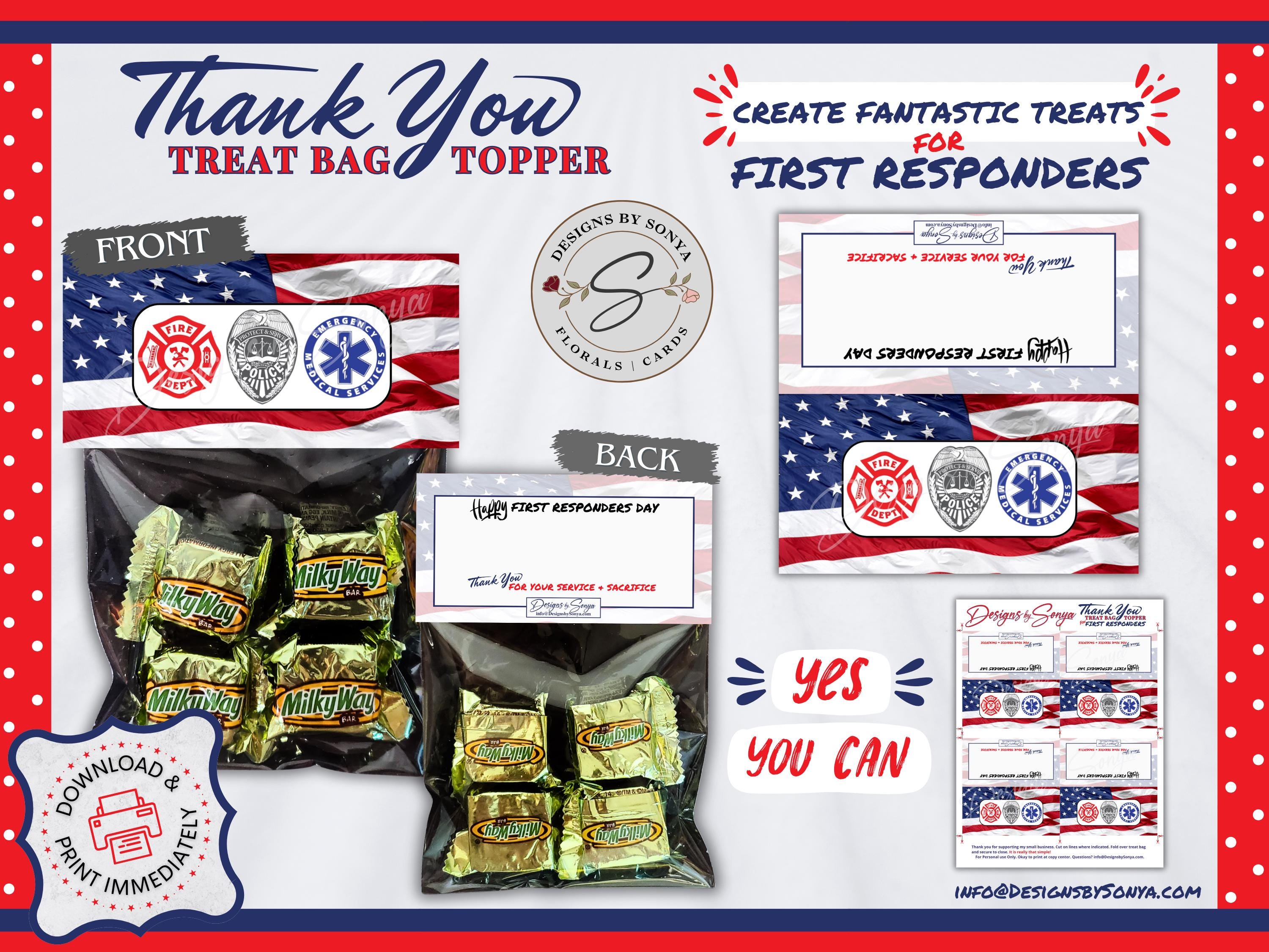 Thank You First Responders Treat Bag Topper Printable Instant Download ...