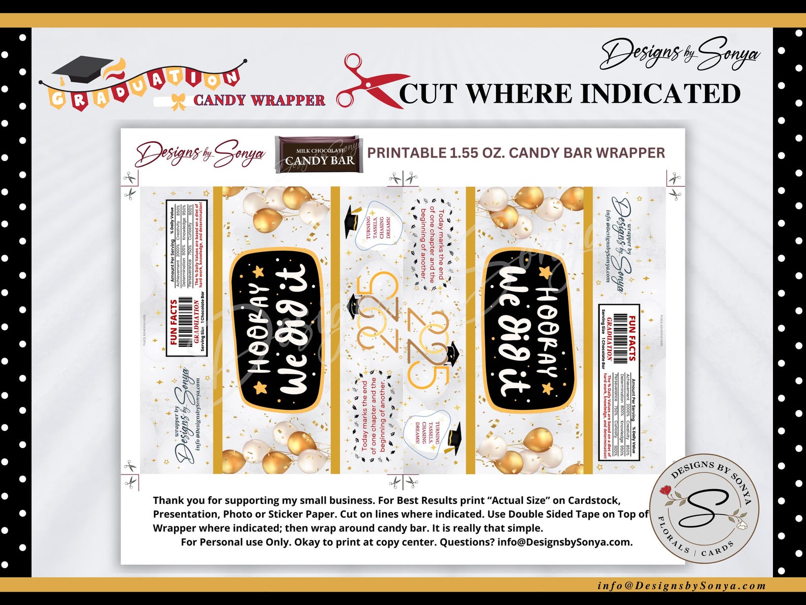Printable Graduation Candy Wrapper | Custom Graduation Treats | DIY ...