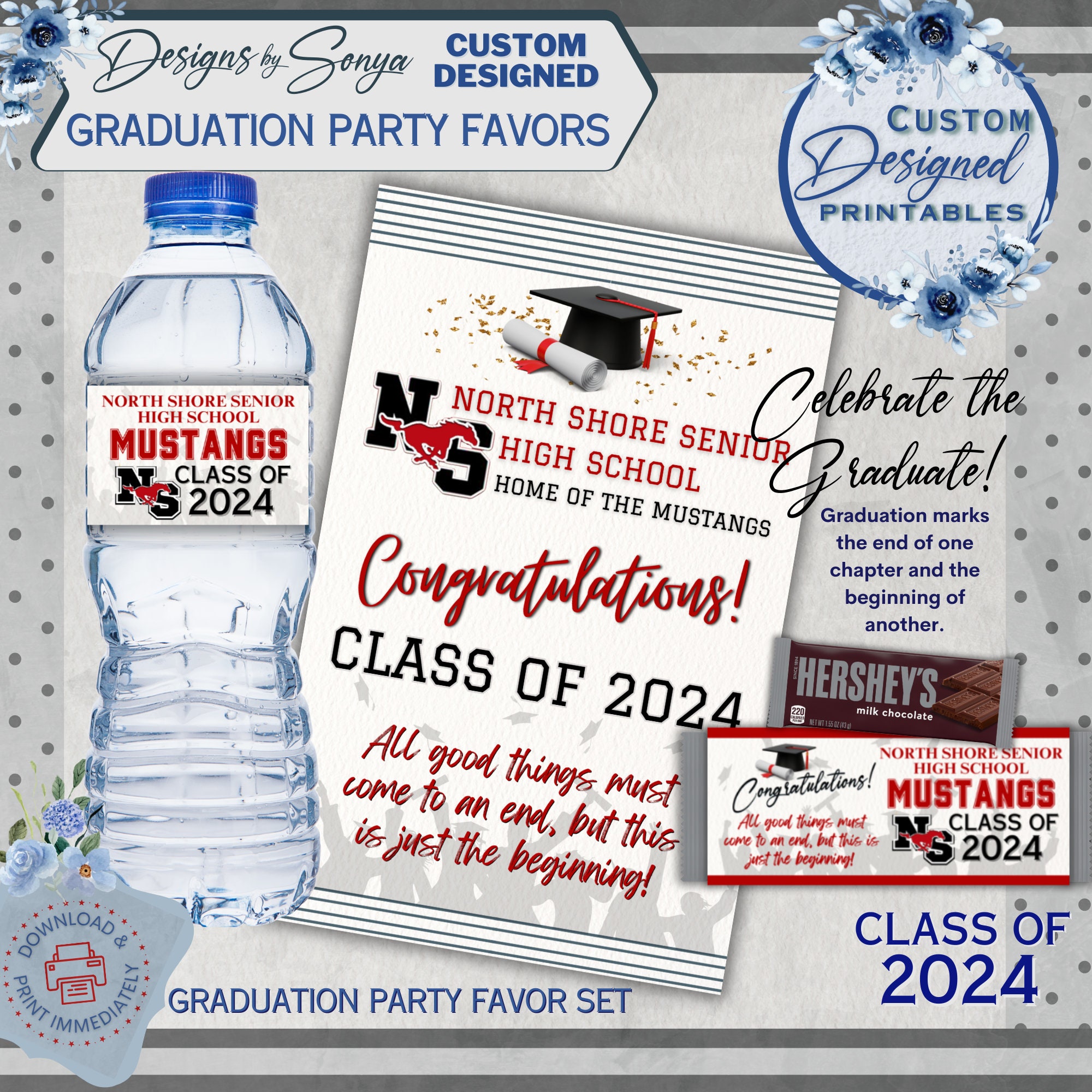 Graduation Class of 2024 Printable Greeting Card Holder Matching ...