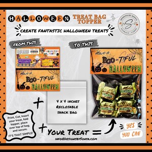 Halloween Treat Bag Toppers Printable – Set of 4 | Boo-tiful & Fun ...