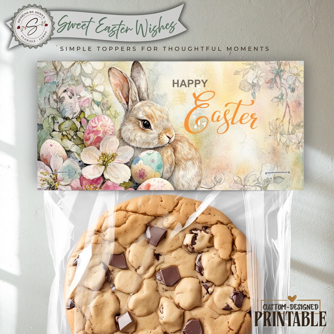 Easter Treat Bag Topper Printable, DIY Easter Gift, Bunny Candy Bag ...