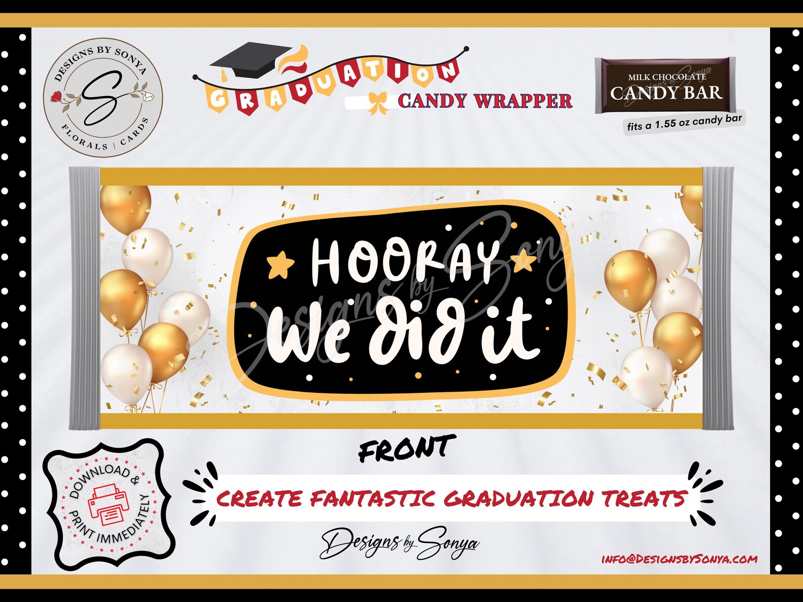 Printable Graduation Candy Wrapper | Custom Graduation Treats | DIY ...