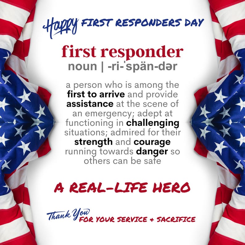 First Responder Day Social Media Graphic, October 28 Digital Download ...
