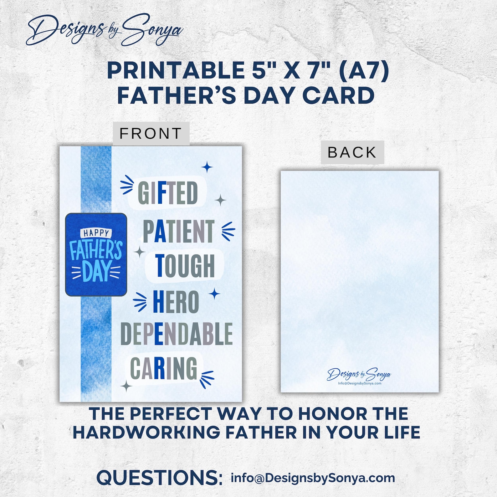 Father’s Day Card Printable | Instant Download 5x7 A7 | Gift for Dad ...