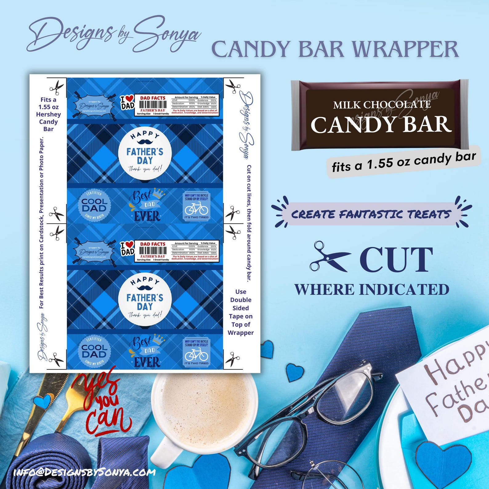 Father’s Day Candy Bar Wrapper Printable | Cool Dad Gift | Instant ...