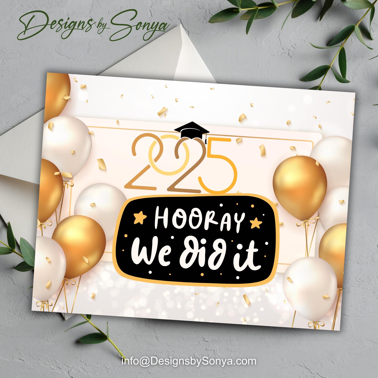 2025 Graduation Card - "hooray We Did It!" A2 Instant Download | DIY ...