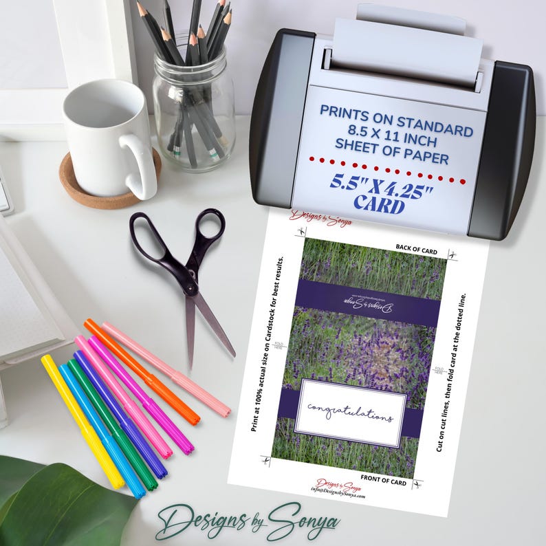 Printable A2 Congratulations Graduation Card | Lavender | Instant ...