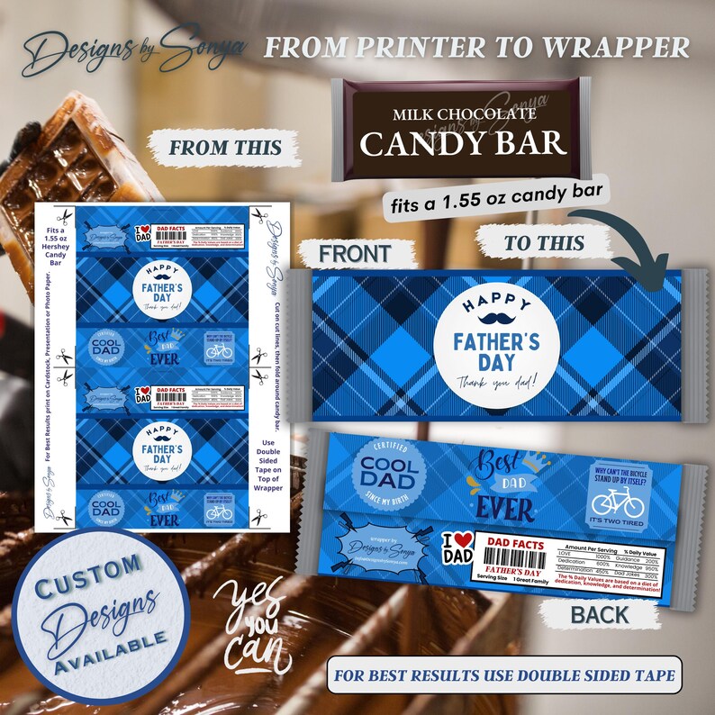 Father’s Day Candy Bar Wrapper Printable | Cool Dad Gift | Instant ...