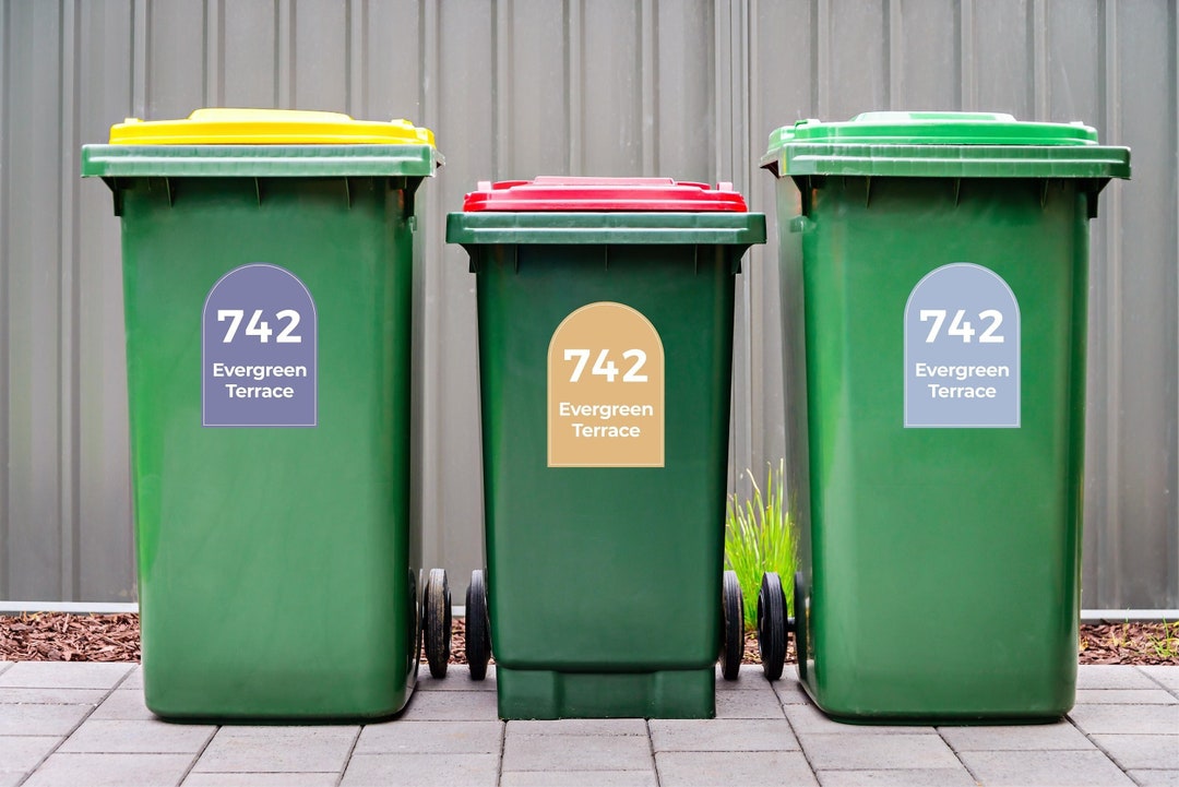 Personalized Wheelie Bin Stickers, Arch Stickers for Rubbish Bins ...