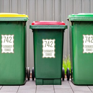 Blue Wheelie Bin Stickers, Wavy Labels for Outdoor Garbage Bins, House ...